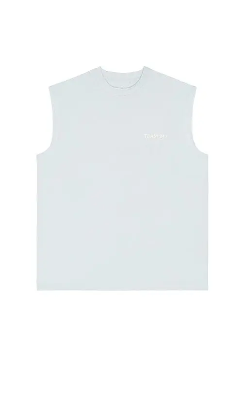 247 BY REPRESENT Team Oversized Tank In Baby Blue - Glacier