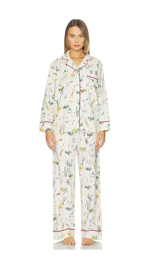 Polo Ralph Lauren Madison Pj Set In Ivory - Traveler Ski Print