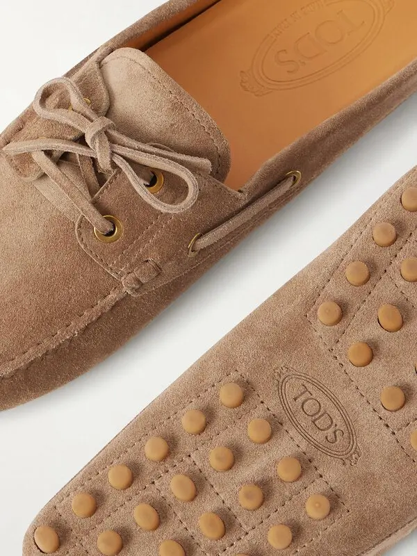 TOD'S Gommino Bow-detailed Suede Boat Shoe