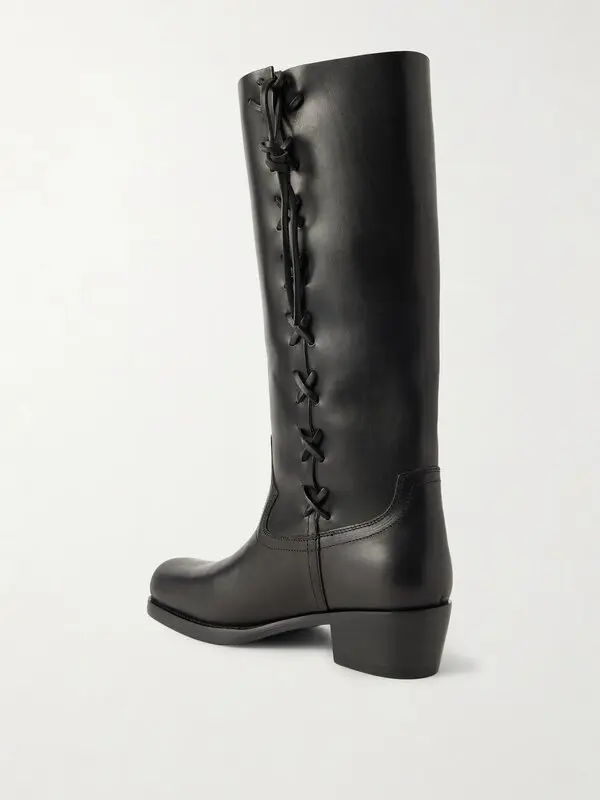Paris Texas Roxanne Lace-up Knee Boots - Black