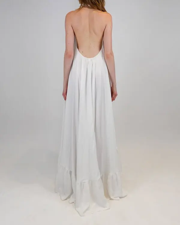 Azeeza Sadie Halter Gown - White
