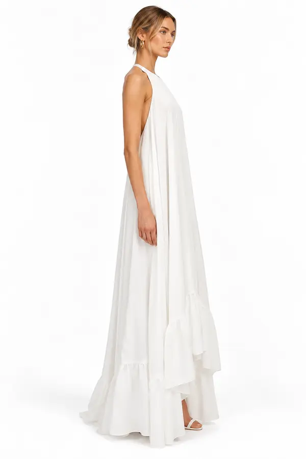 Azeeza Sadie Halter Gown - White