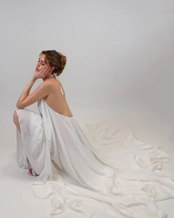 Azeeza Sadie Halter Gown - White