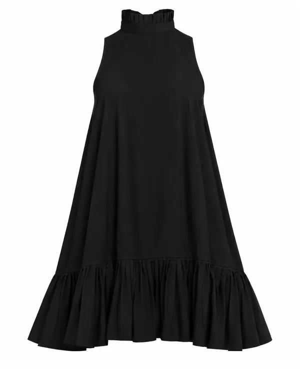 Azeeza Alcott Poplin Mini Dress - Black