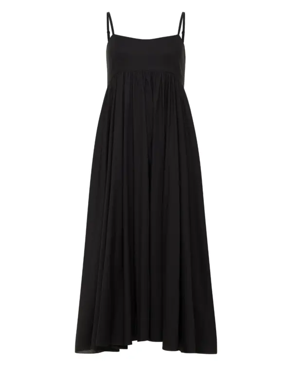 Azeeza Rachel Poplin Midi Dress - Black