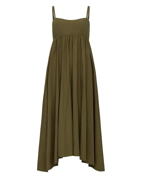 Azeeza Rachel Poplin Midi Dress - Olive