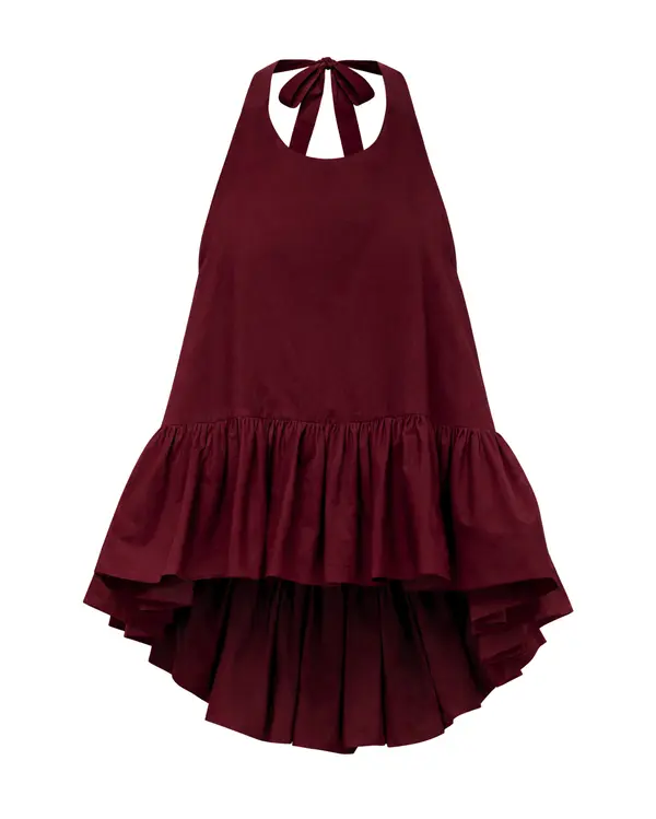 Azeeza Winston Poplin Top - Wine