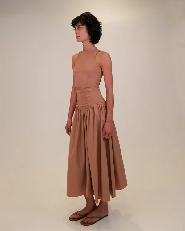 Azeeza Noora Poplin Skirt - Mocha