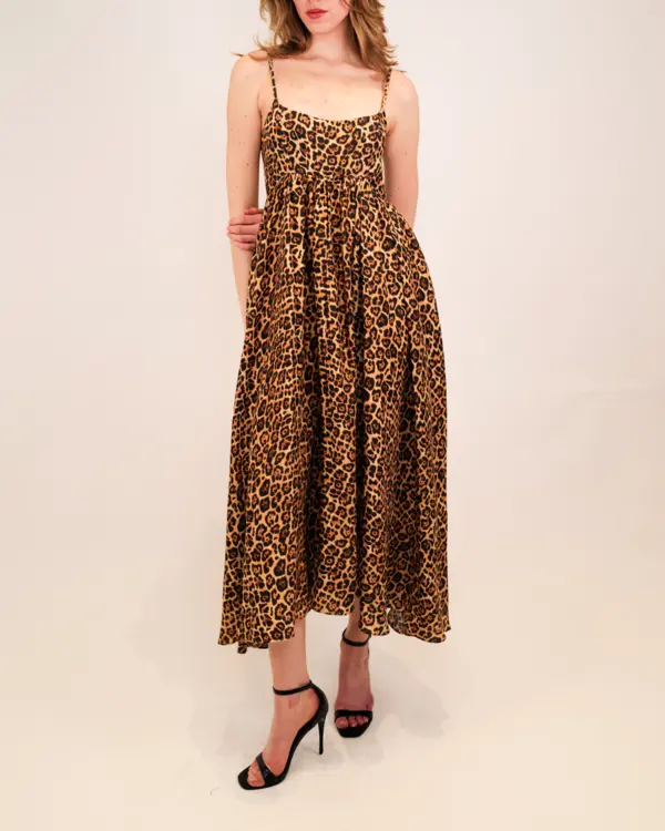 Azeeza Rachel Printed Midi Dress - Leopard