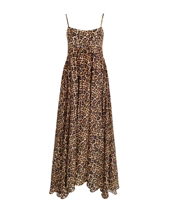 Azeeza Rachel Printed Midi Dress - Leopard