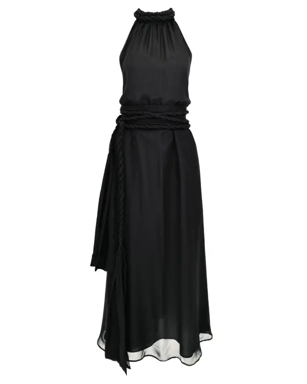 Azeeza Dany Chiffon Midi Dress - Black