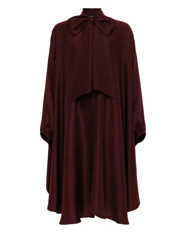 Azeeza Emlyn Raw Silk Midi Dress - Black