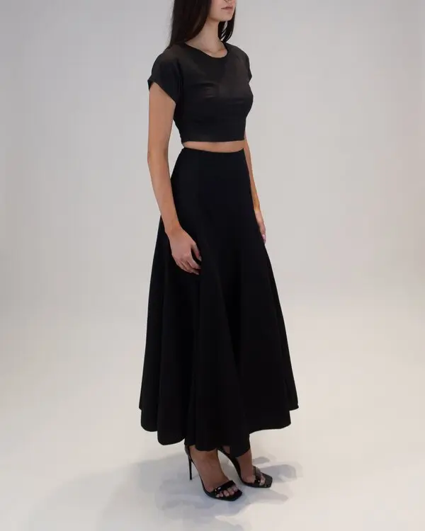 Azeeza Soren Poplin A-line Skirt - Black
