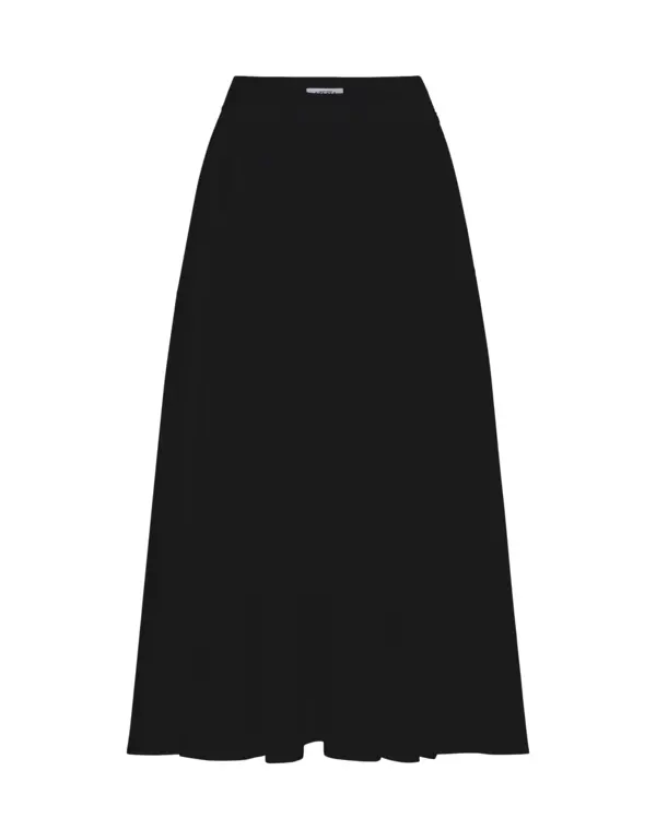 Azeeza Avani Poplin Midi Skirt - Black
