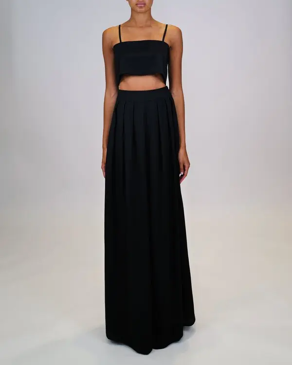 Azeeza Walton Satin Top - Black