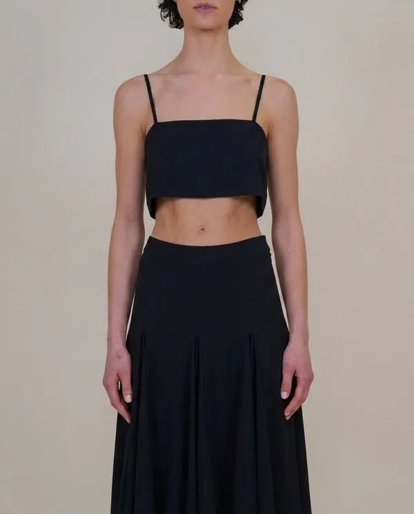 Azeeza Walton Satin Top - Black