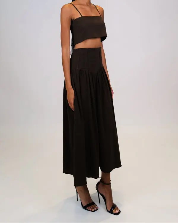Azeeza Walton Satin Top - Black