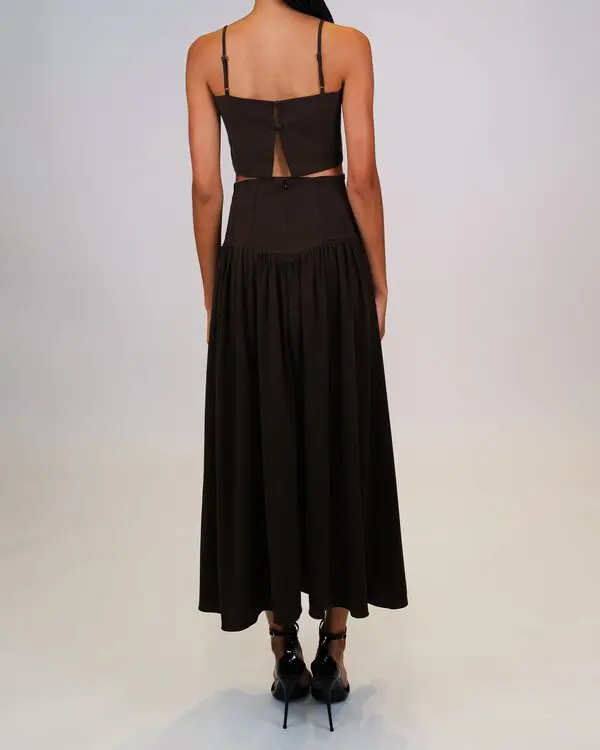 Azeeza Walton Satin Top - Black