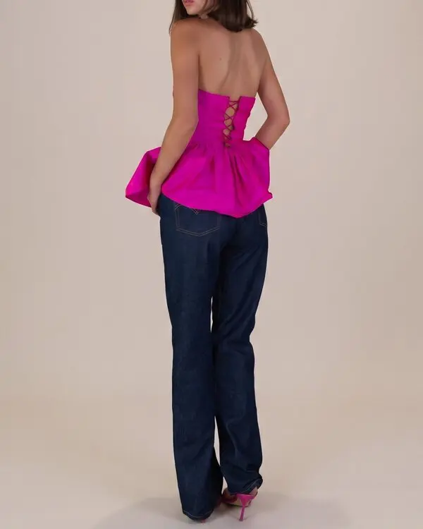 Azeeza Naina Taffeta Top - Magenta
