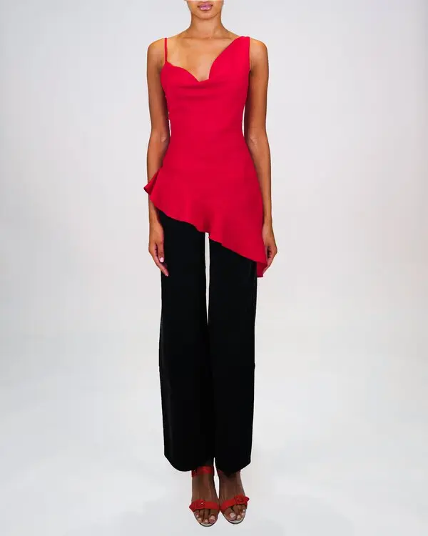 Azeeza Daphne Satin Top - Garnet