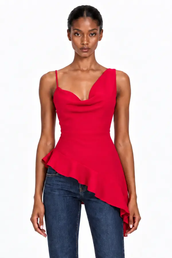 Azeeza Daphne Satin Top - Garnet