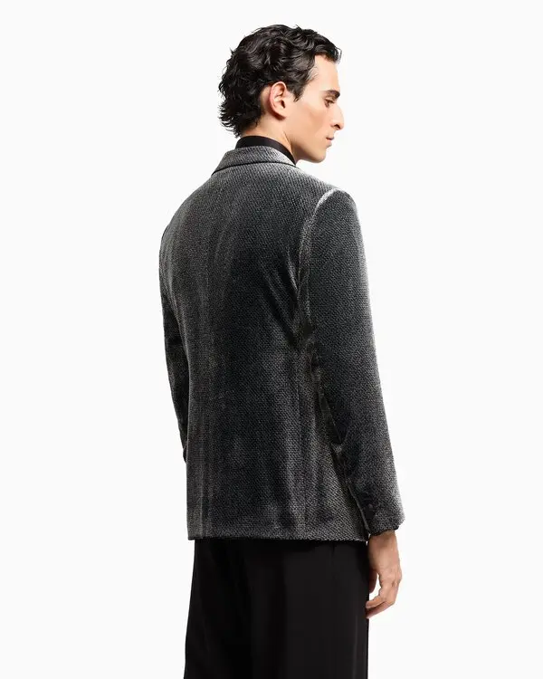 Giorgio Armani Giorgio’s Single-breasted Tuxedo Jacket In Micro Devoré Velvet