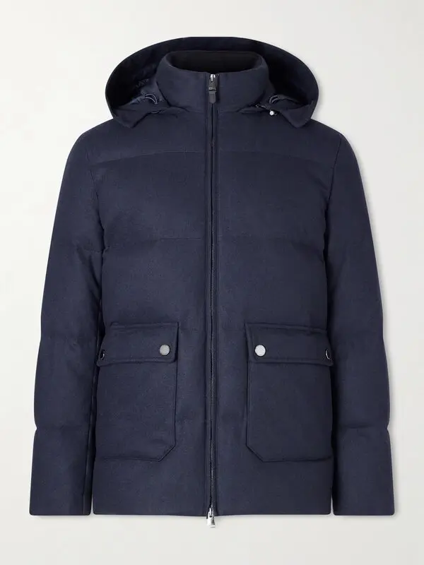 Canali Hooded Cashmere Down Jacket