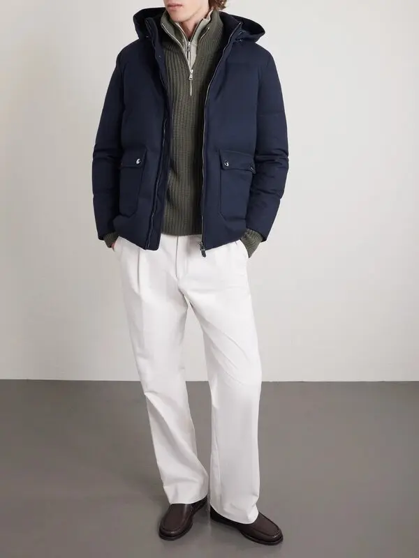 Canali Hooded Cashmere Down Jacket