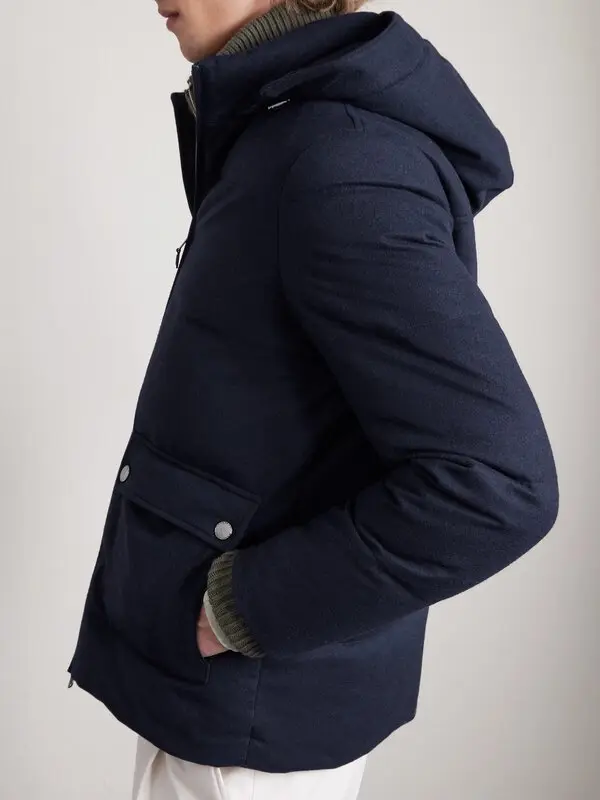Canali Hooded Cashmere Down Jacket