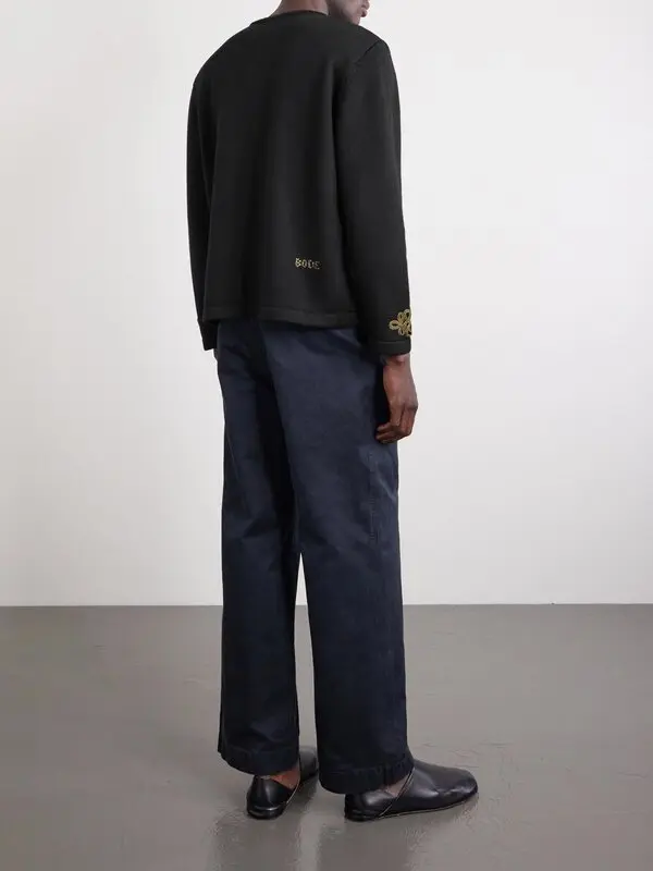 BODE Bannister Appliquéd Virgin Wool Cardigan