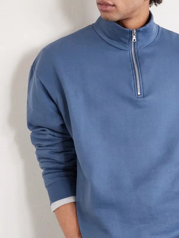 Auralee Cotton Half-zip Sweatshirt - Blue