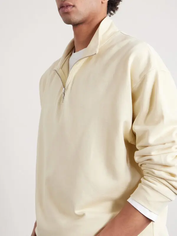 Auralee Cotton Half-zip Sweatshirt - Neutrals