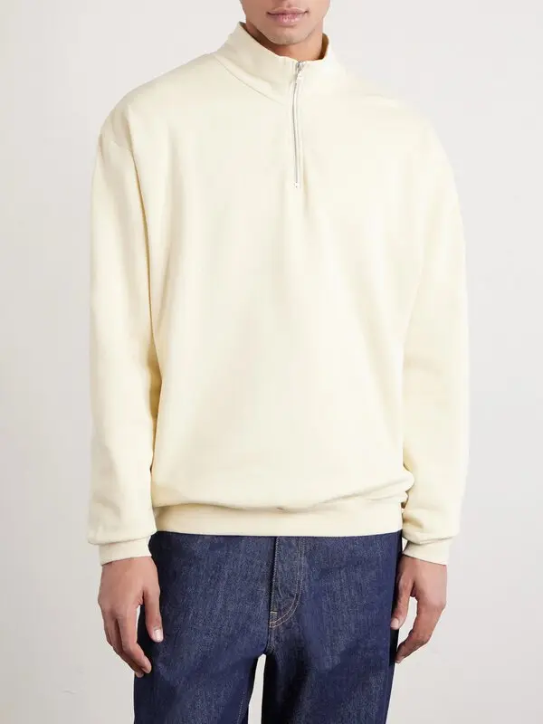 Auralee Cotton Half-zip Sweatshirt - Neutrals