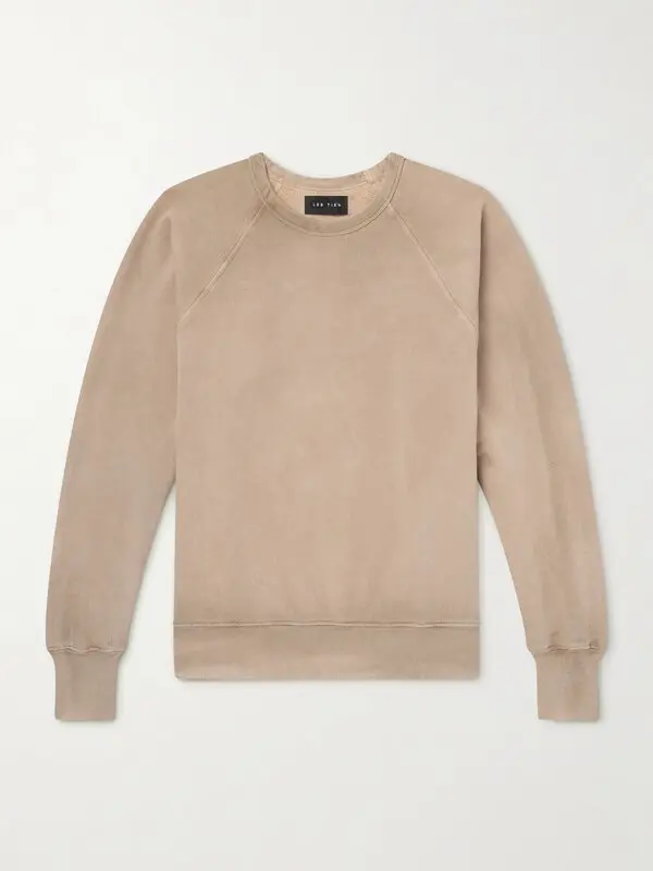 LES TIEN Garment-dyed Cotton-jersey Sweatshirt