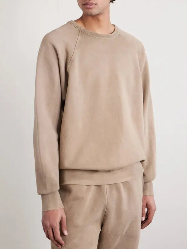 LES TIEN Garment-dyed Cotton-jersey Sweatshirt