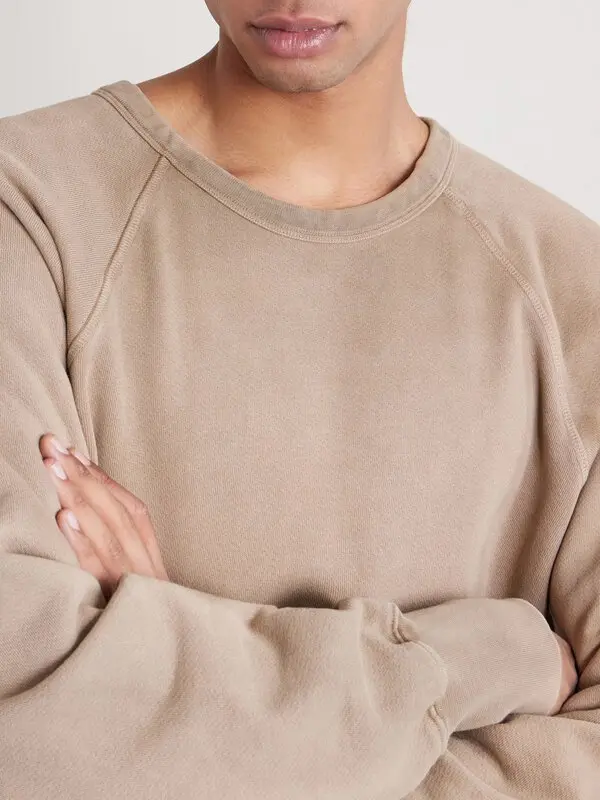 LES TIEN Garment-dyed Cotton-jersey Sweatshirt