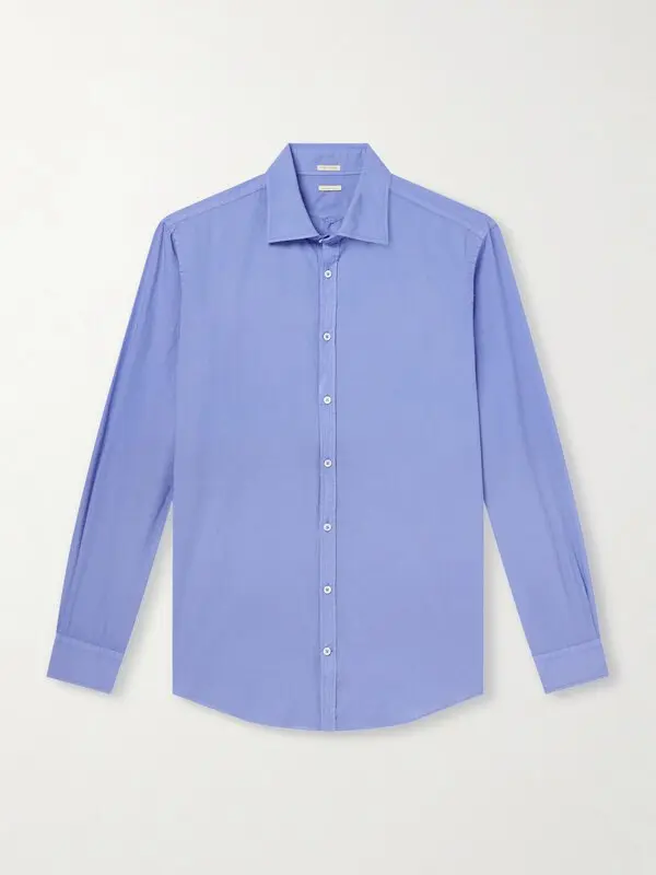 Massimo Alba Genova Cotton Shirt - Blue