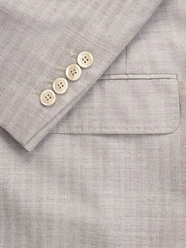 TOM FORD Double-breasted Herringbone Suit Jacket - Neutrals