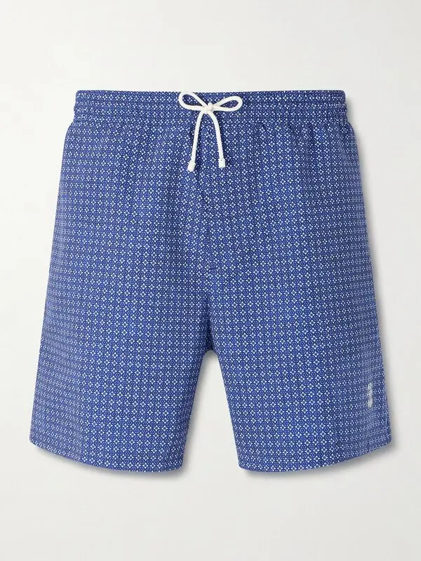Brunello Cucinelli Straight-leg Printed Swim Shorts - Blue