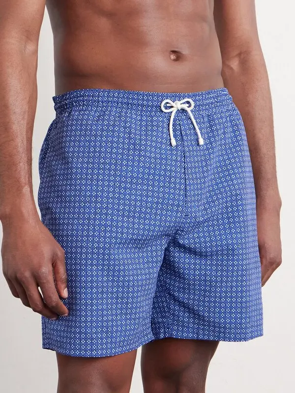 Brunello Cucinelli Straight-leg Printed Swim Shorts - Blue