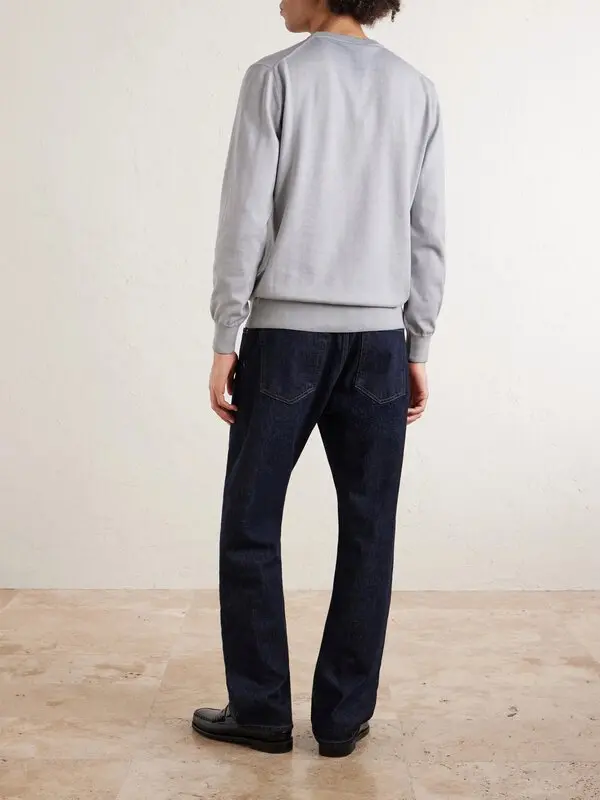 Altea Cotton And Cashmere-blend Crewneck Sweater - Gray