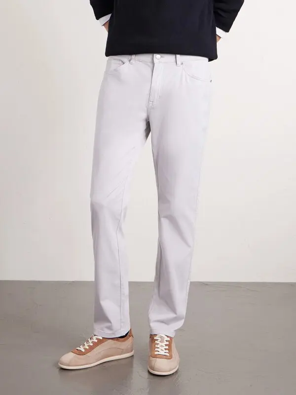 Peter Millar Signature Straight-leg Sateen Trousers - Gray