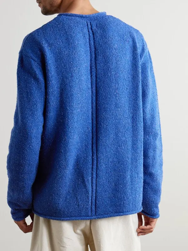Folk Mélange Knit Sweater - Blue