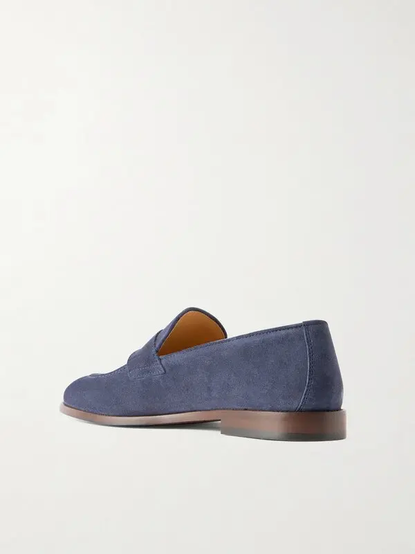 Brunello Cucinelli Flex Suede Penny Loafers