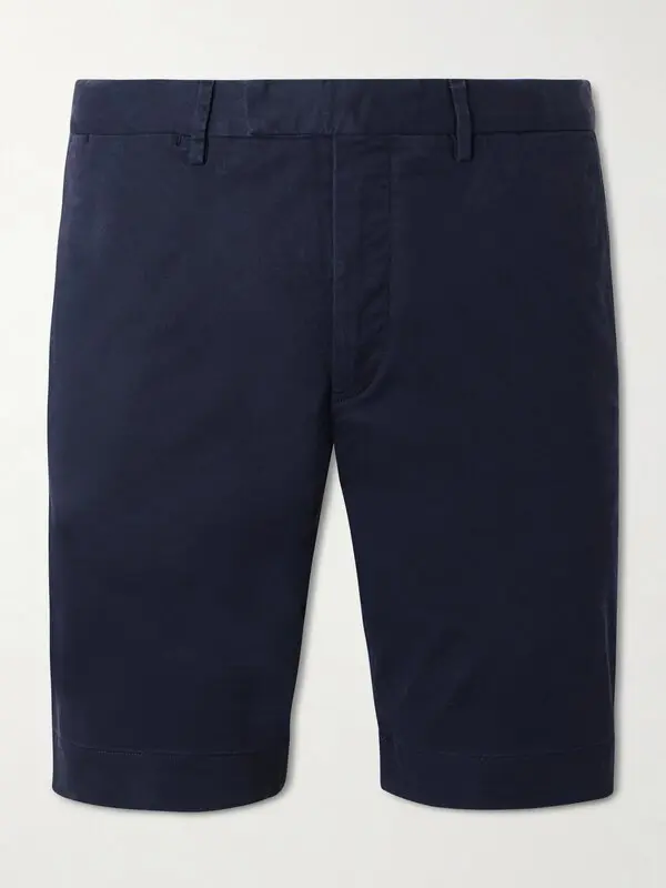 Polo Ralph Lauren Straight-leg Stretch Cotton-twill Shorts - Blue