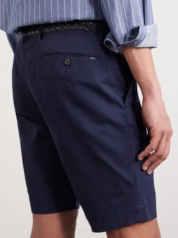Polo Ralph Lauren Straight-leg Stretch Cotton-twill Shorts - Blue