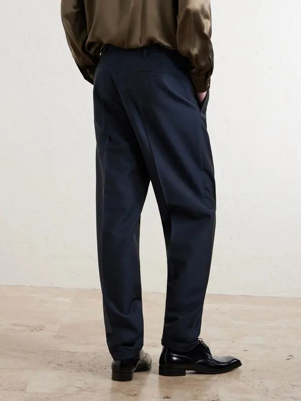 Saint Laurent Tapered Pleated Wool And Mohair-blend Trousers