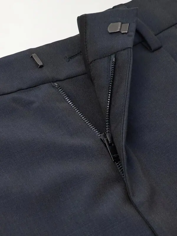 Saint Laurent Tapered Pleated Wool And Mohair-blend Trousers