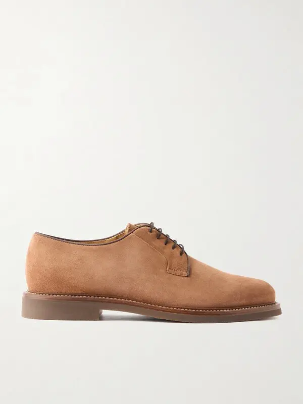 Brunello Cucinelli Suede Derby Shoes - Brown