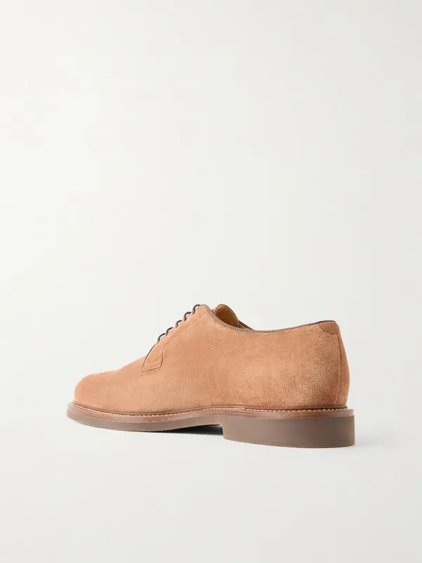Brunello Cucinelli Suede Derby Shoes - Brown